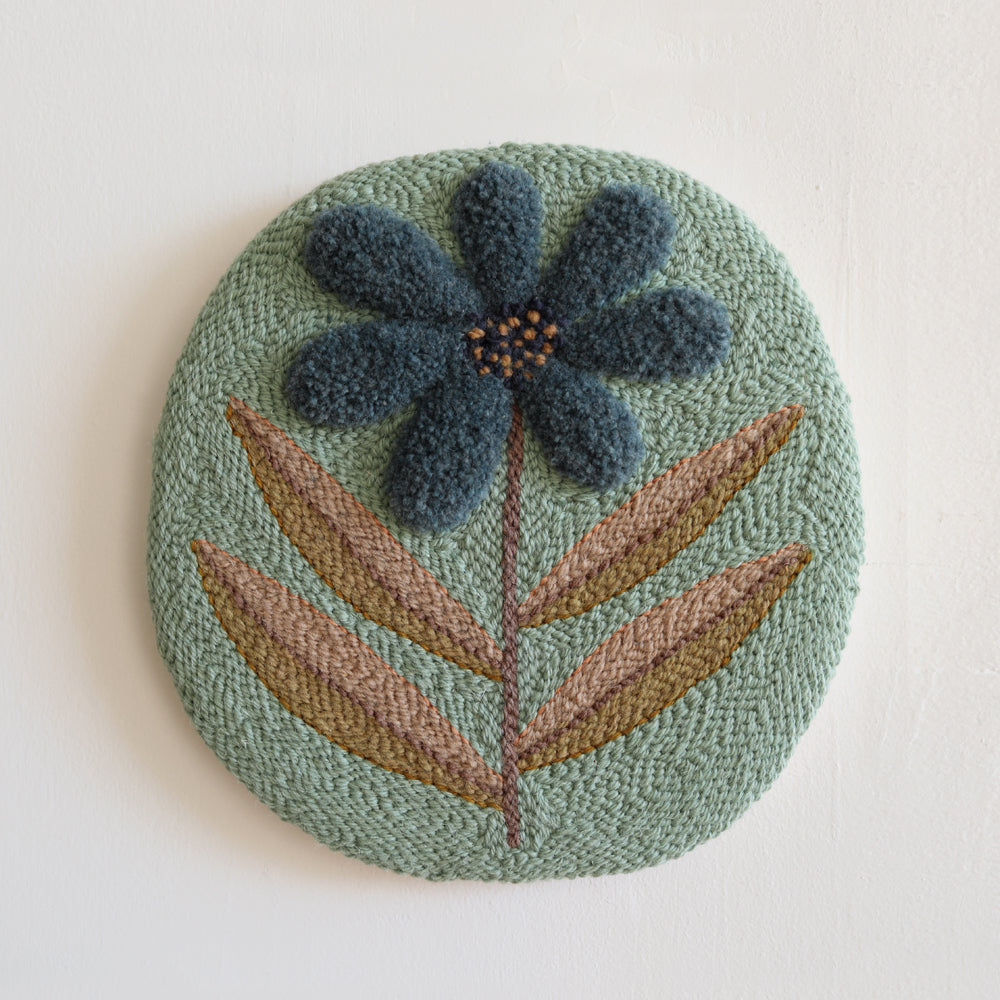 Punch Needle wall art - blue flower – bookhou