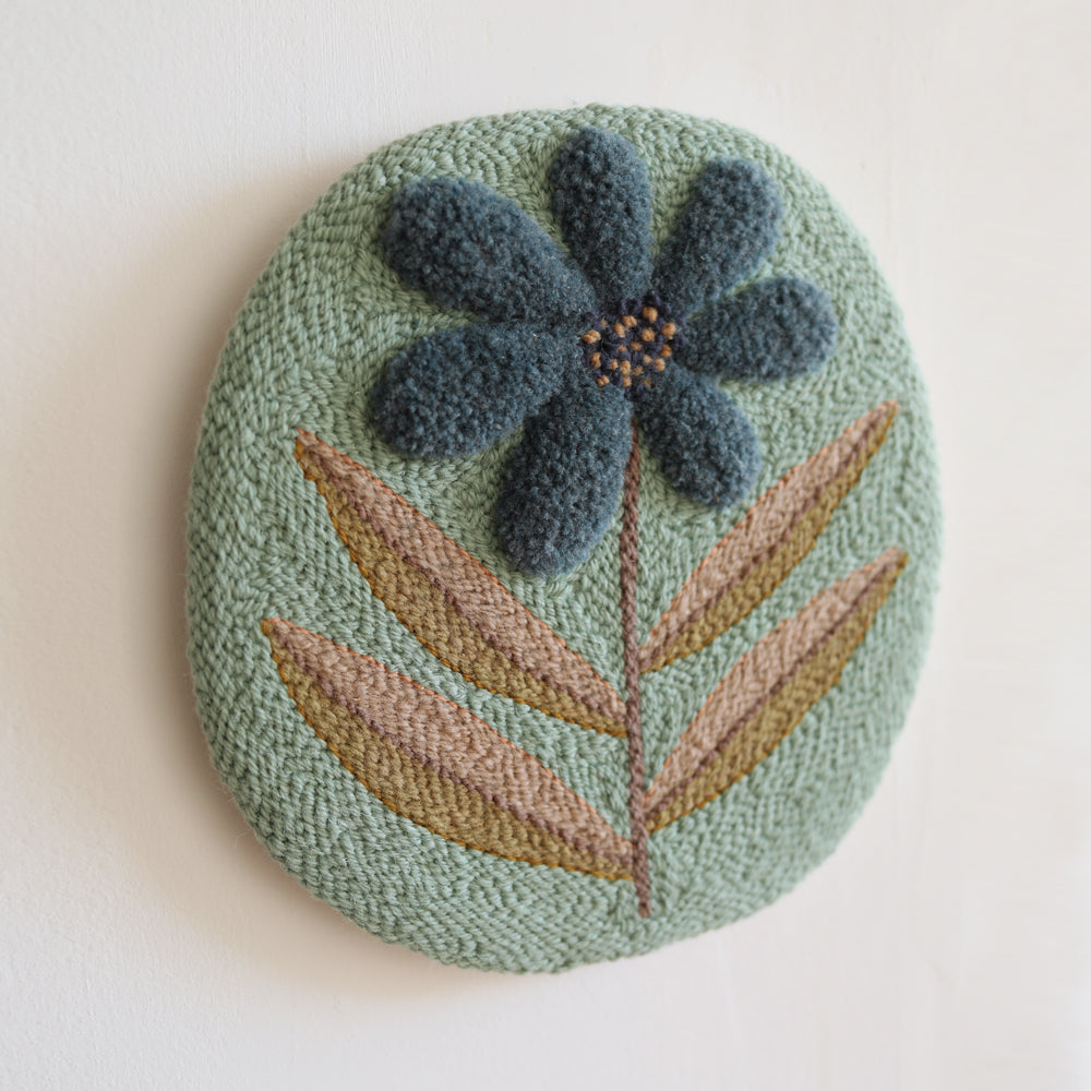 Punch Needle wall art - blue flower – bookhou