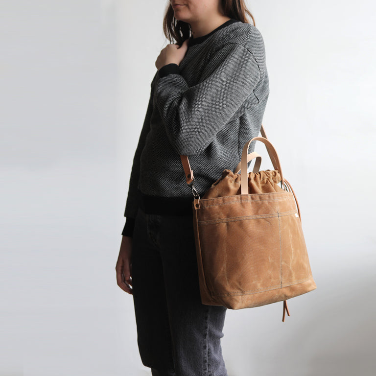 PROJECT TOTE - rust waxed canvas – bookhou
